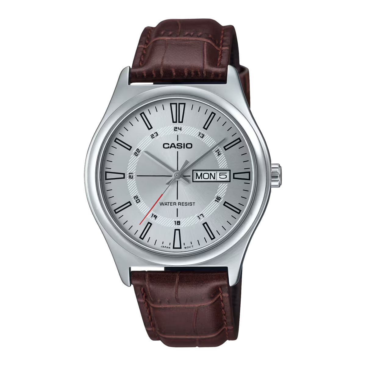 Casio MTP-V006L-7C Reloj analógico de 3 manecillas con banda de cuero ...